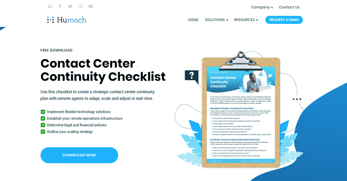 Free Contact Center Continuity Checklist